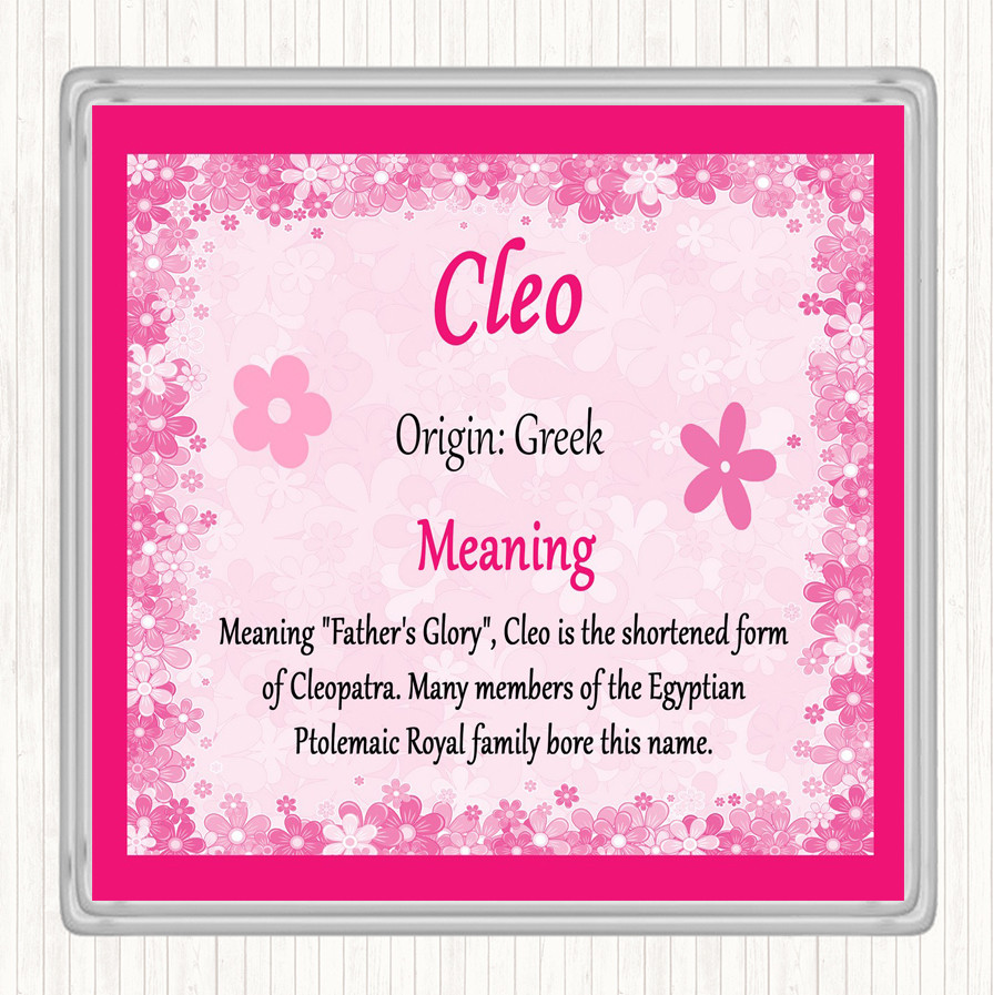 Cleo Name Meaning Drinks Mat Coaster Pink | eBay UK