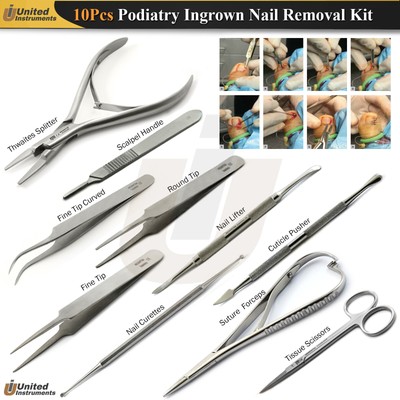 Podiatry Partial & Ingrown Toenail Surgery Kit Nail Splitter Removal ...