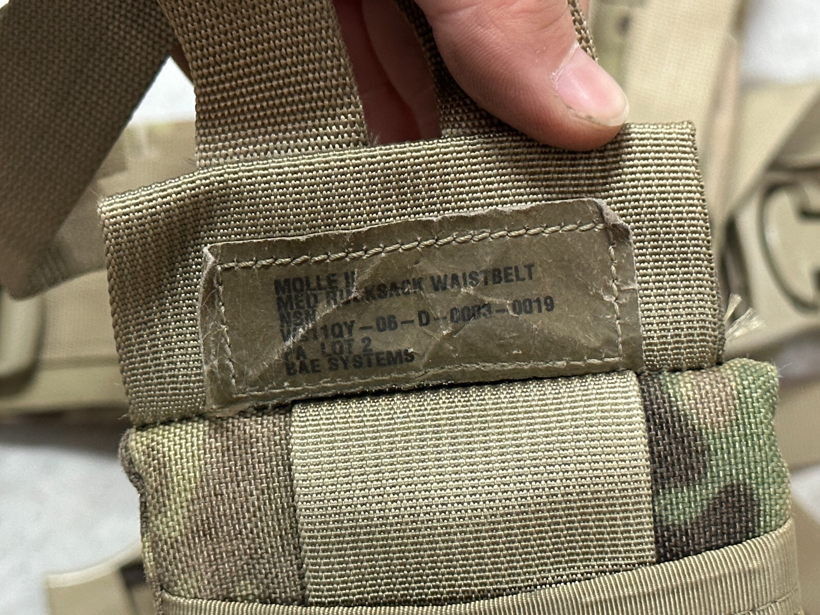 US Army Medium Rucksack Waist Belt Hip Belt OCP Multicam Molle II ...