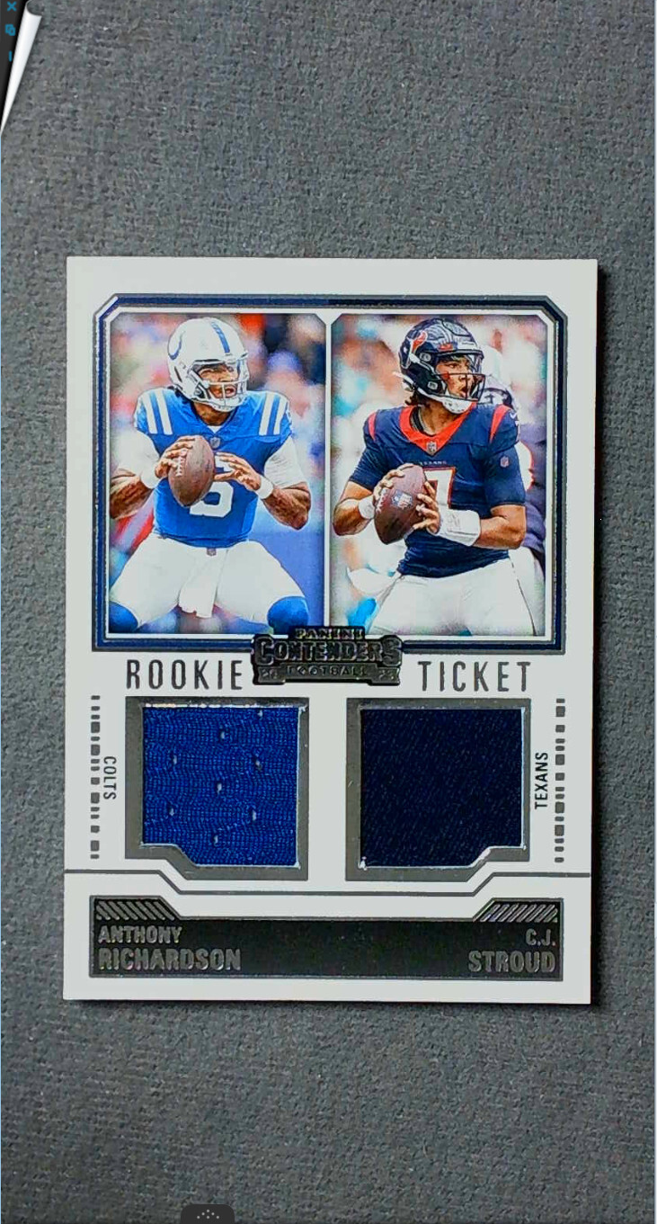 2023 Panini Contenders Dual Rookie Ticket #DS-4 Anthony Richardson C.J ...