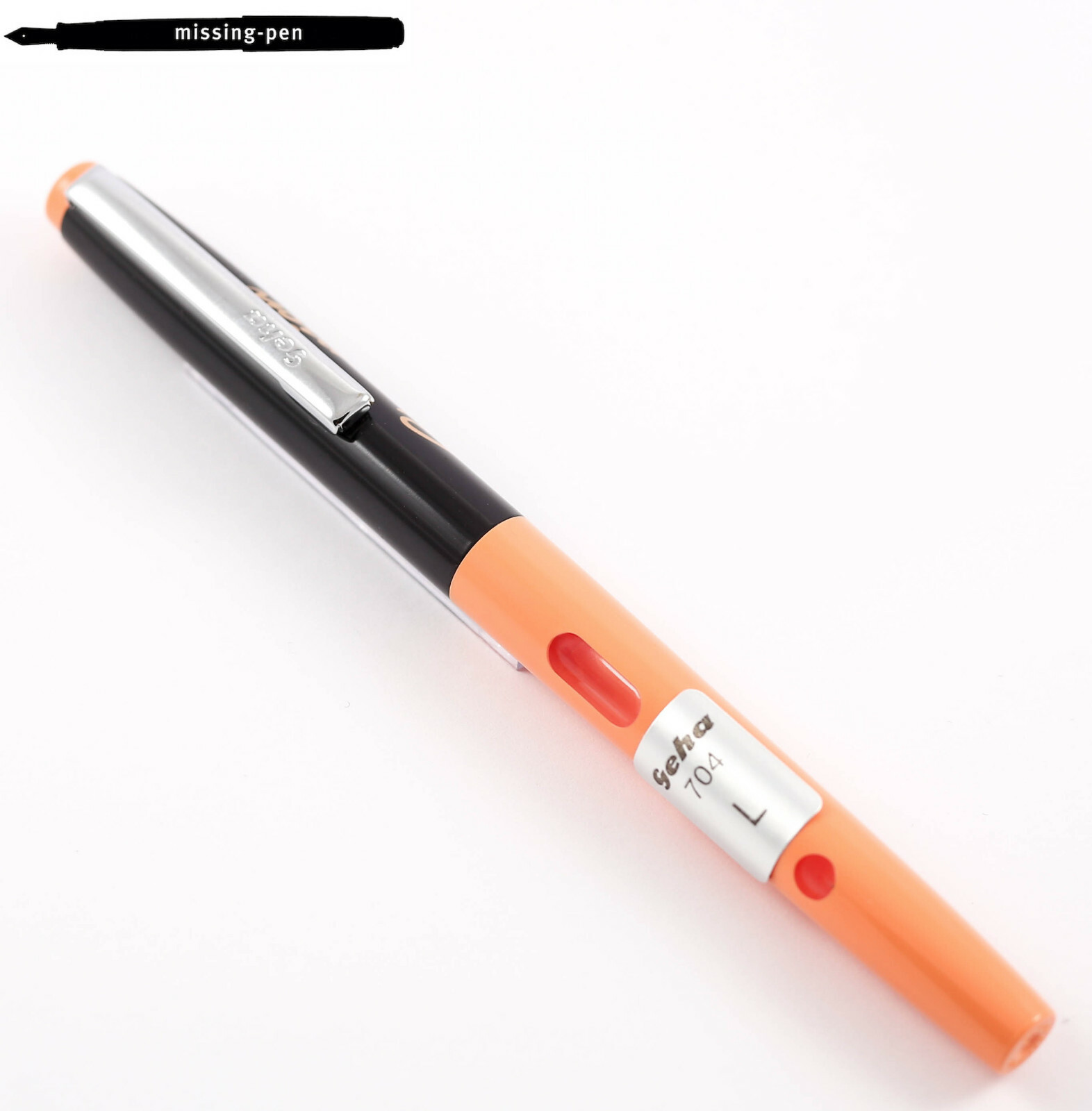 Geha P704 Champion School Fountain Pen in Salmon Orange / Lachs F, M, L ...