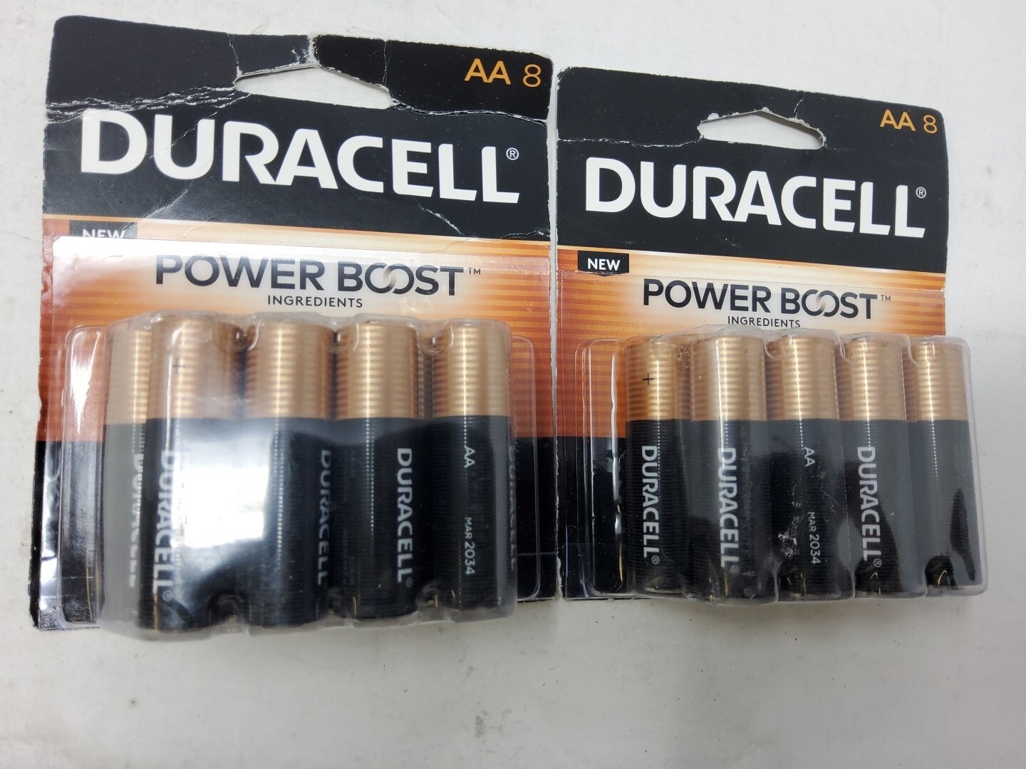 Duracell "AA" Alkaline - 8 Pack Lot of 2 EXP 03/2031 New imperfect box ...