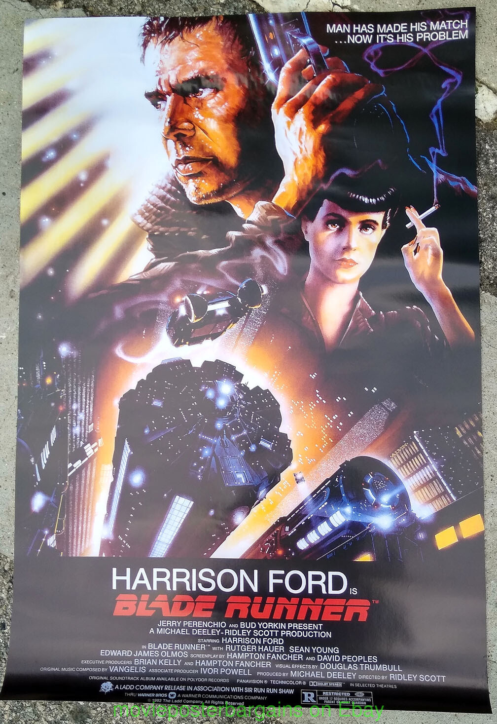 BLADE RUNNER MOVIE POSTER REPRINT 27x39 DAMAGED CONDITION | eBay