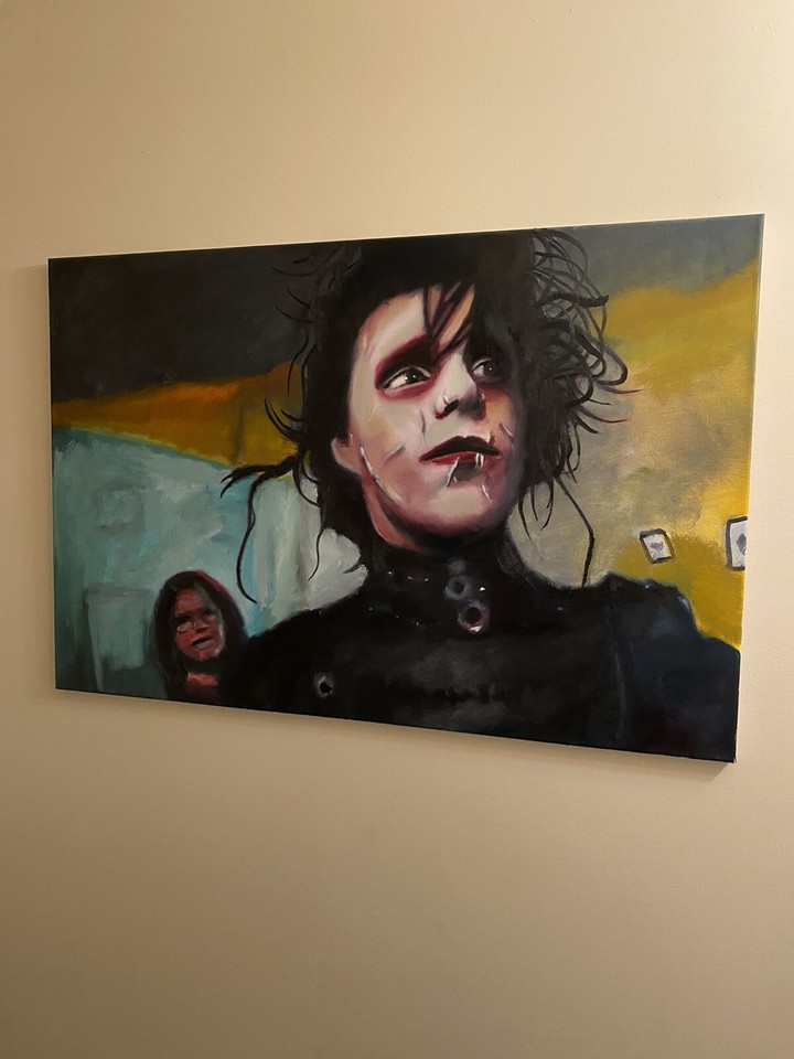 Edward Scissorhands Tim Burton 24x36 Oil Painting Original Artwork | eBay