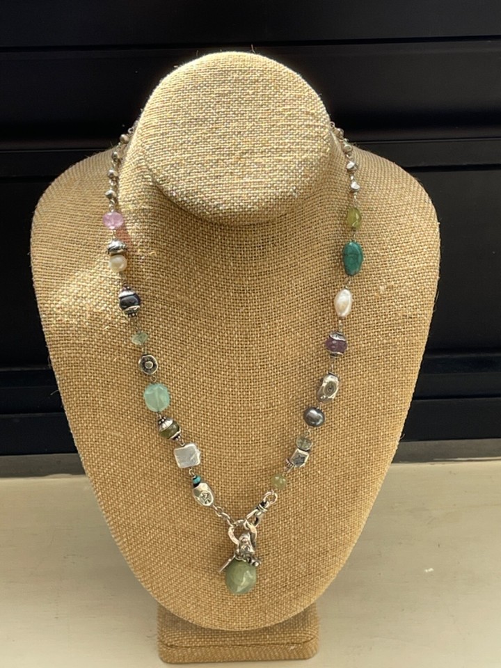 Jes MaHarry Gemstone and Sterling Silver Necklace | eBay
