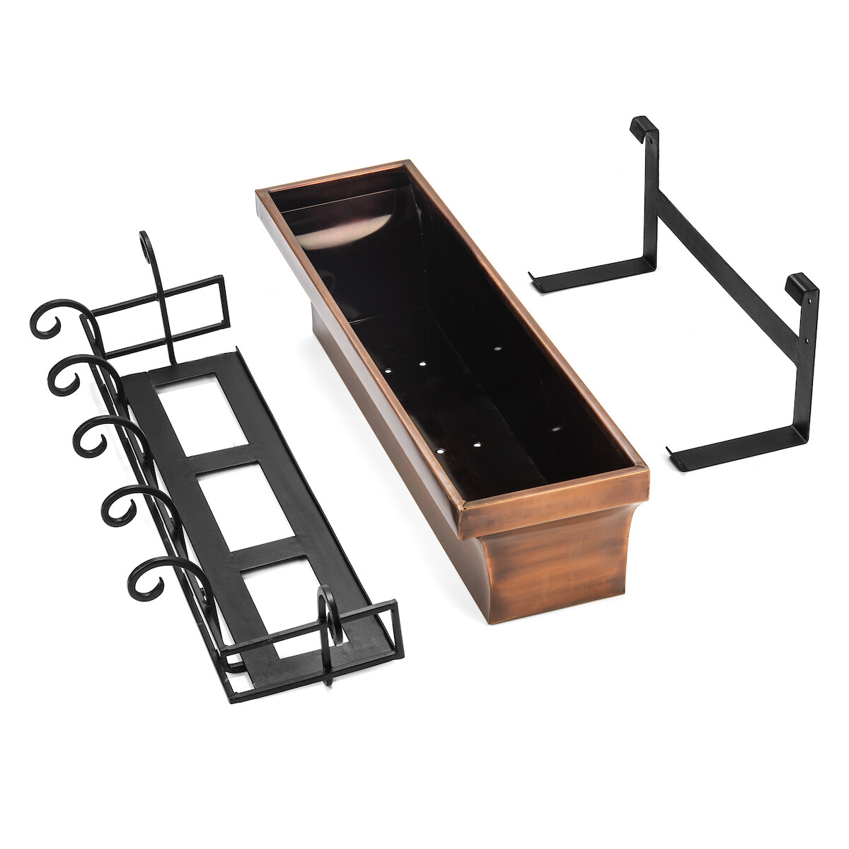 H Potter GAR514 Window Box 30 inch Antique Copper Finish Outdoor Flower ...