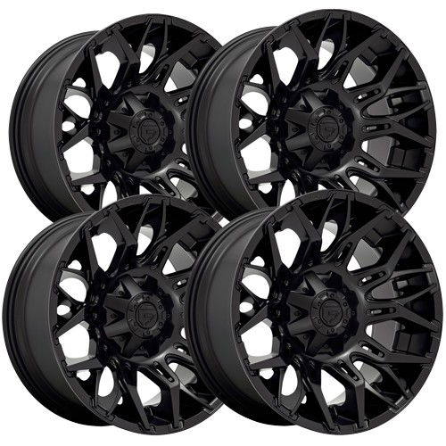 (Set of 4) Fuel D772 Twitch 22x12 8x180 -44mm Blackout Wheels Rims 22 ...