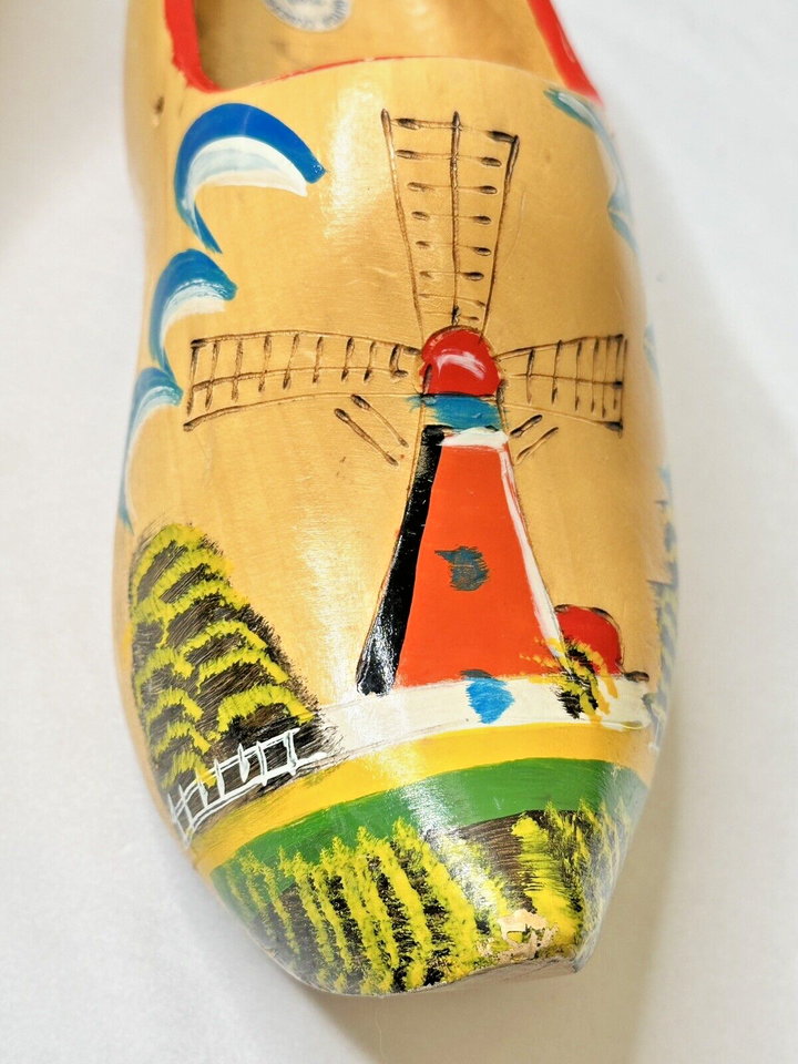 WOODEN DUTCH CLOGS WOODEN SHOES MADE IN HOLLAND 26CM 40 WINDMILL | eBay