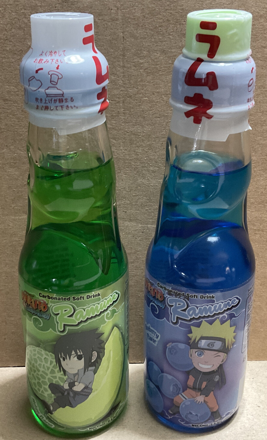 2 Limited Edition NARUTO SHIPPUDEN 6.6oz Ramune Marble Soda Blueberry ...