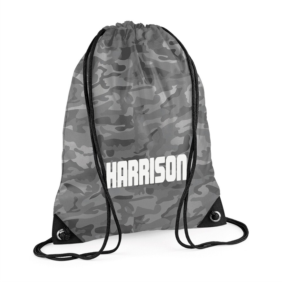 Personalised Gym Sack / Pump / Swim Drawstring Bag Printed with name ...