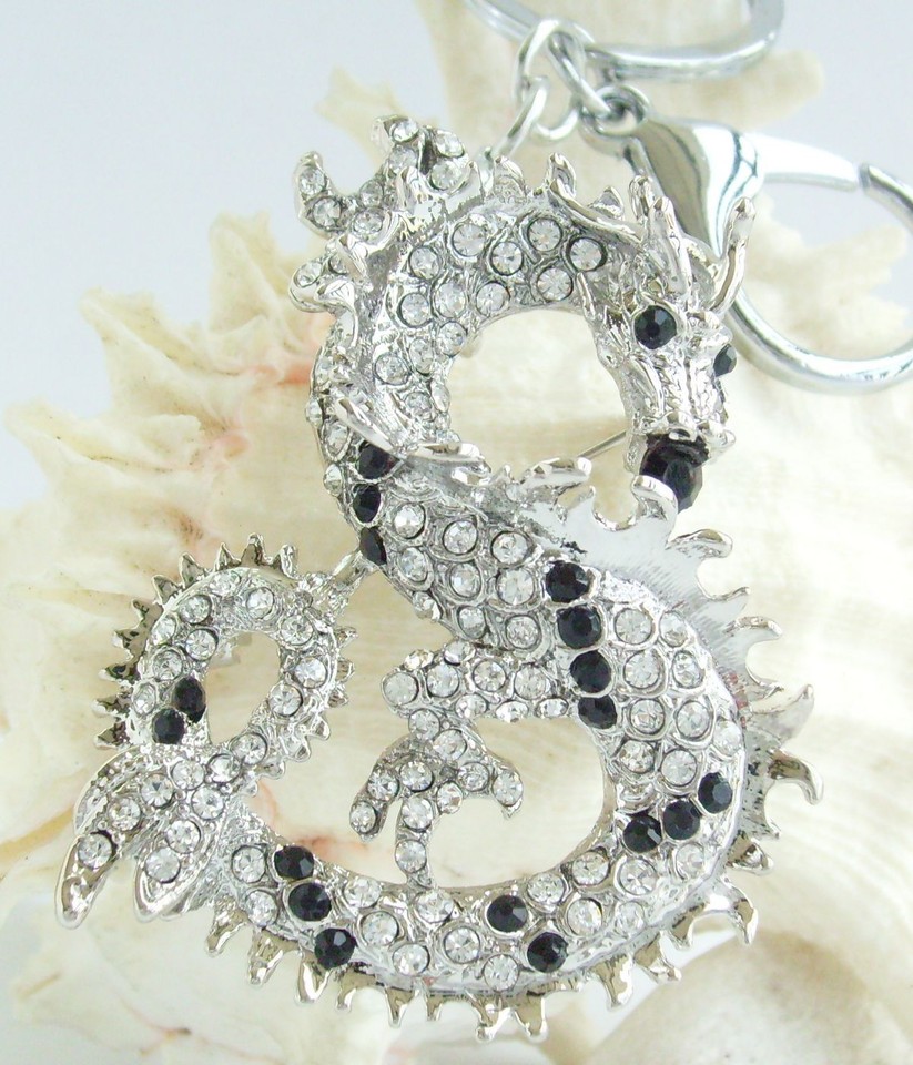 Unique Animal Dragon Keychain Austrian Crystal Pendant Art Decoration ...