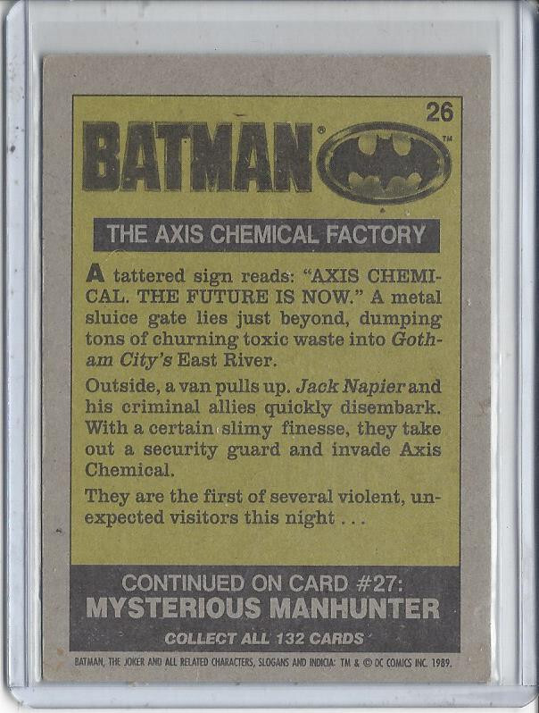 "The Axis Chemical Factory" 1989 Batman Movie Trading Card #26 (A) | eBay