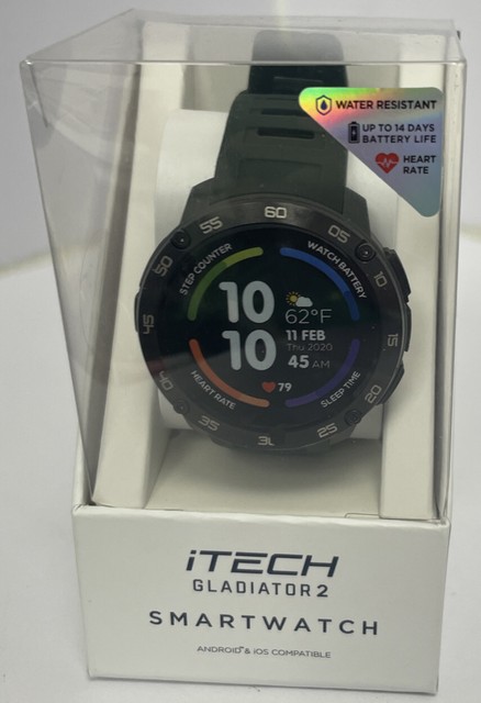 iTECH GLADIATOR 2 SMARTWATCH -BLACK -(EB14) for sale online | eBay