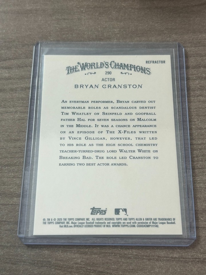 2025 ALLEN & GINTER BRYAN CRANSTON CHROME REFRACTOR SP "BREAKING BAD ...