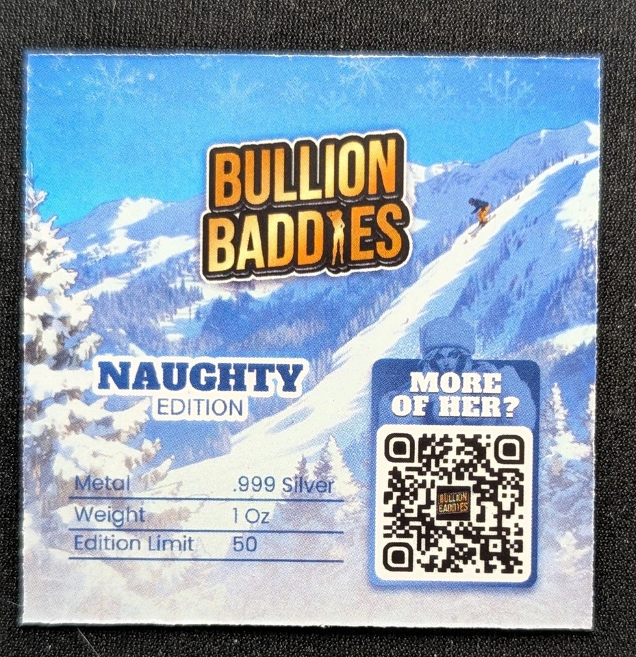 Bullion Baddies 1 oz .999 Silver Bar ~ Naughty Bella Ski Bunny /50 ...