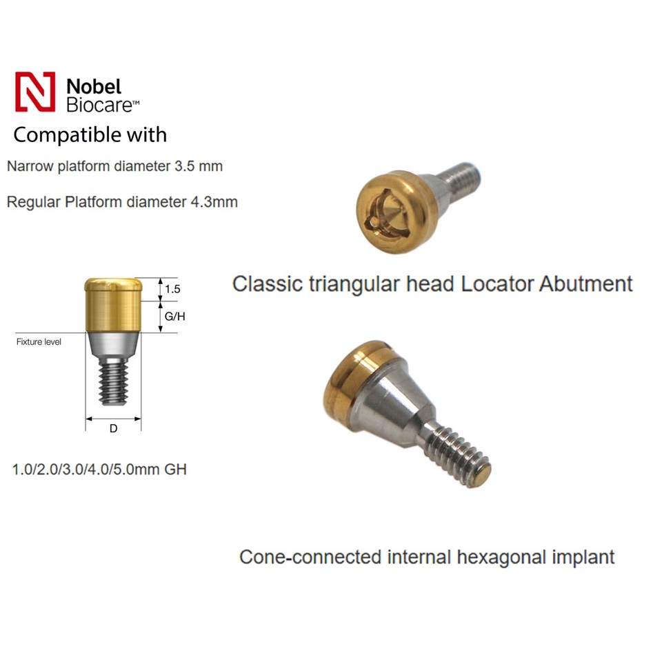 US Locator Attachment Abutment Narrow/Regular Platform fits Nobel ...