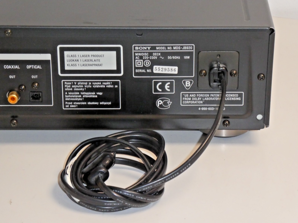 Sony MDS-JB920 High-End MiniDisc Recorder, Laser & Servo NEU, 2 Jahre ...