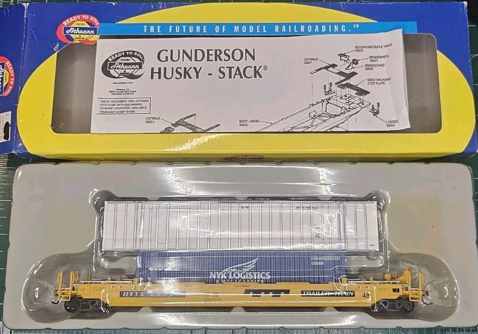7263 Athearn Trailer Trail 48' Well Car w/ Containers | eBay