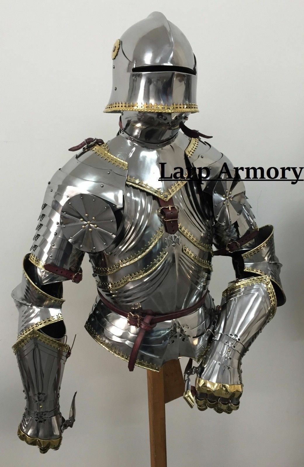 German Sallet Costume Half Armor Suit Medieval Knight Suit of Armor ...