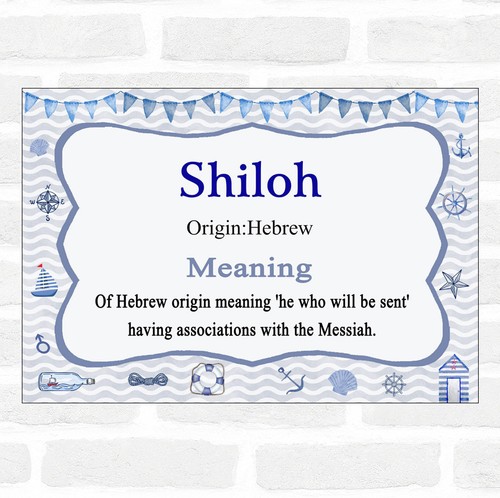 Shiloh Name Meaning Nautical Certificate | eBay