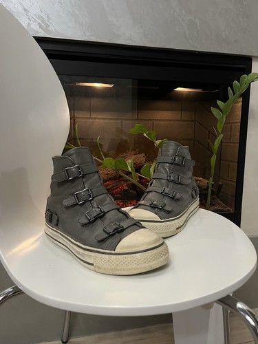 🔥Punk ASH Straps Leather Hi Top Sneakers Converse Rick Owens Vibe Shoes ...