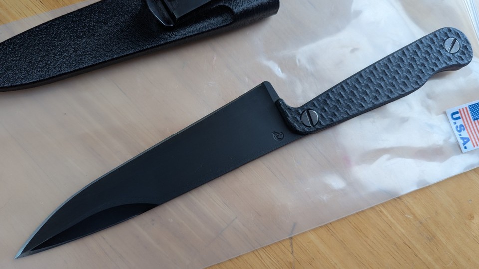 Turner CNC TCNC Adobada Double Edge DLC Coated Fixed Blade Knife | eBay
