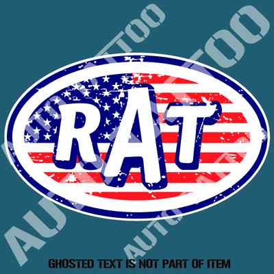 AMERICAN RAT ROD Decal Sticker 4 Man Cave Rat Hot Rod Vintage Americana ...