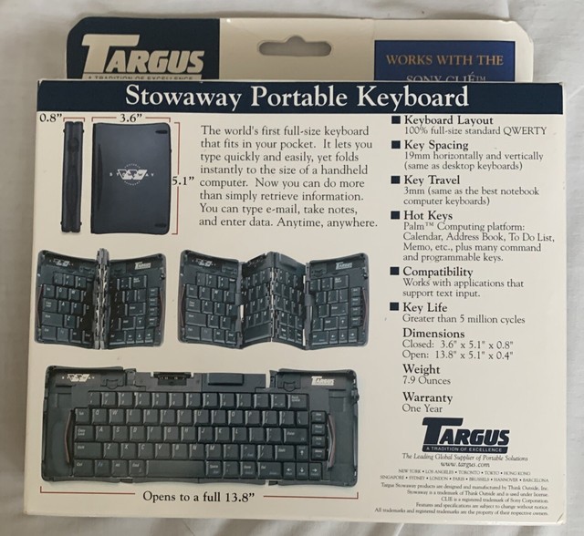 Targus Sony PA830 Stowaway Keyboard for sale online | eBay