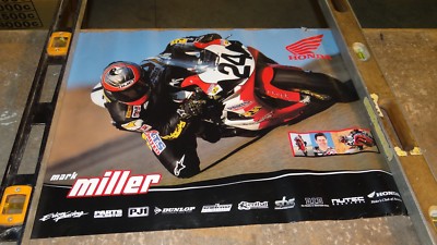 Honda Mark Miller Motorcycle RR Racing Original 2' X 3' poster #35 | eBay