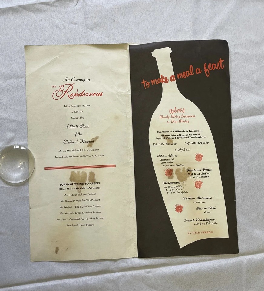 Vintage Restaurant Menu Statler Hilton Hotel Buffalo New York | eBay