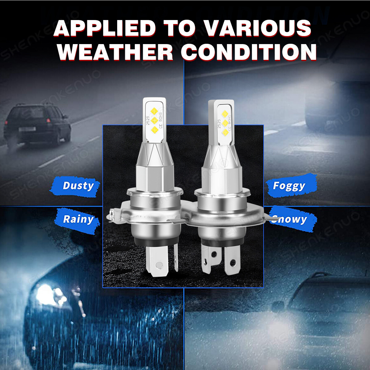 2X H4 LED Headlight Light Bulb Conversion Kit for Hino 145 165 185 258 ...