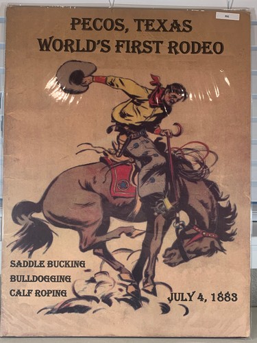 REPRO 18x24 1883 Pecos Texas Worlds First Rodeo Retro Vintage Poster ...