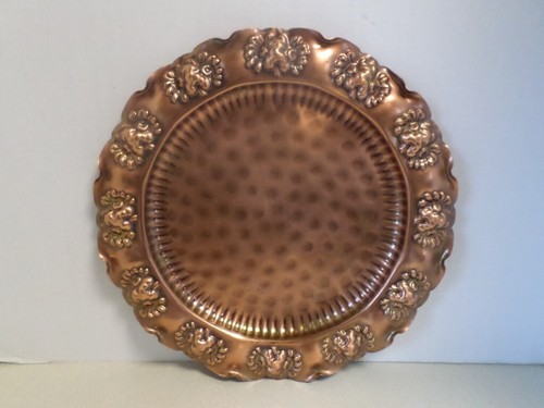 VINTAGE GREGORIAN HAMMERED COPPER CHARGER PLATE 13 3/8" | eBay