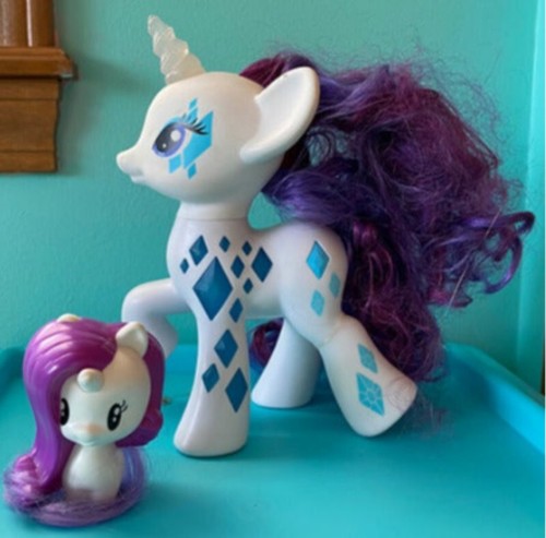 My Little Pony G4 Rarity Light Up Large Brushable Figure and Mini ...