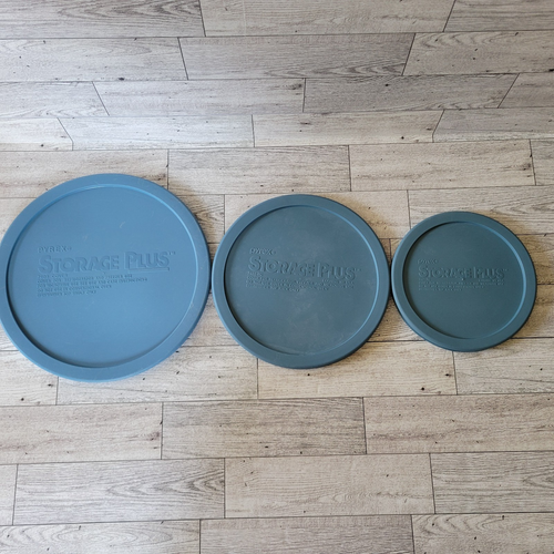 Pyrex Storage Plus Lid set 7402 7403 740 Blue Plastic Round Cover USA ...