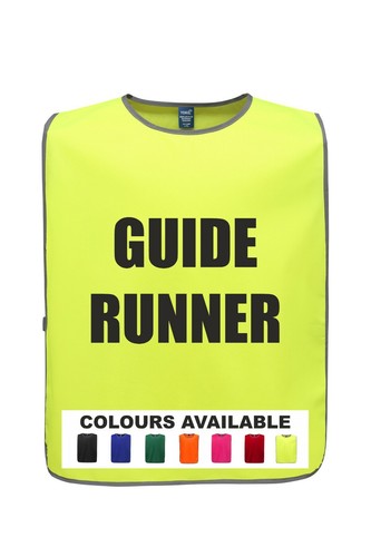 GUIDE RUNNER PRINTED HIGH VISIBILITY TABARD HI VIS VIZ EVENT RUNNER ...
