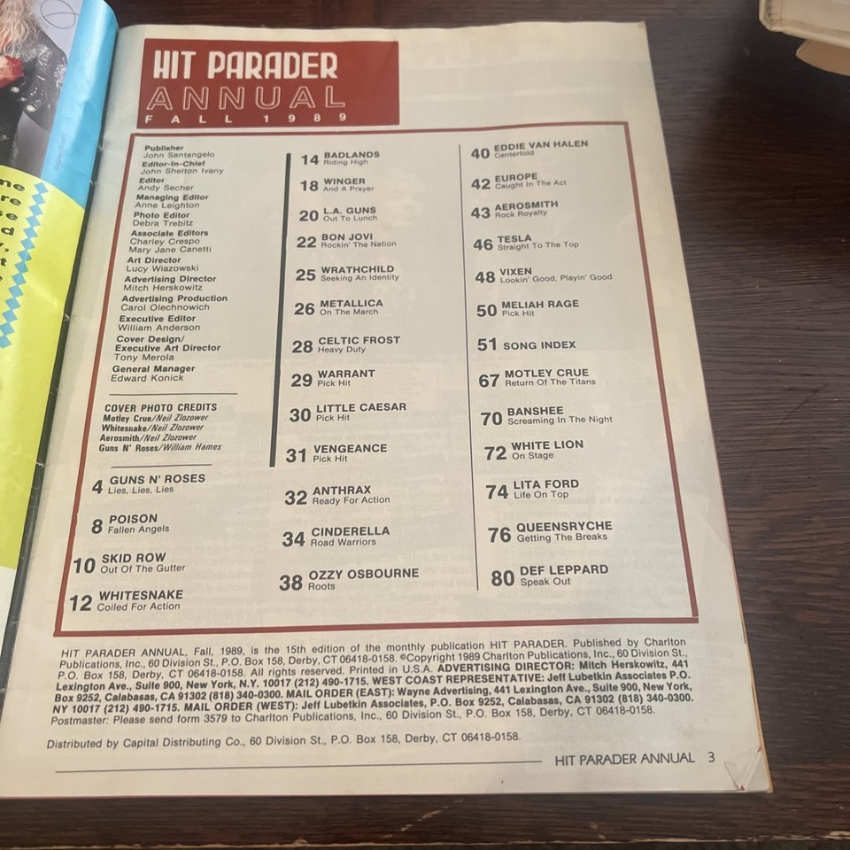 FALL 1988 annual HIT PARADER music magazine POISON - VAN HALEN ...