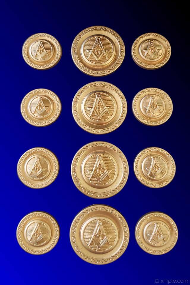 1006-Blazer Jacket buttons circular S&C gold plated Masonic Freemasonry ...