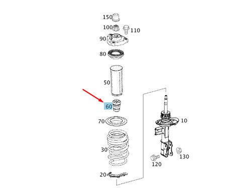 MB GLA X156 FRONT SHOCK ABSORBER TOP STOP BUFFER A2463210206 ORIGINAL ...