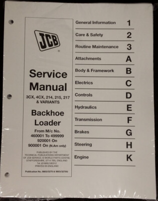 JCB 3CX, 4CX, 214, 214E, 215, 217 Service Repair Shop Manual - Part ...