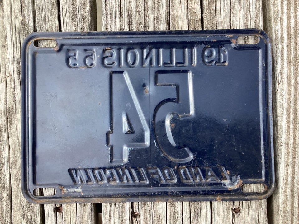 1955 ILLINOIS LICENSE PLATE - SWEET 2 DIGIT 54 LOW NUMBER SHORTY | eBay