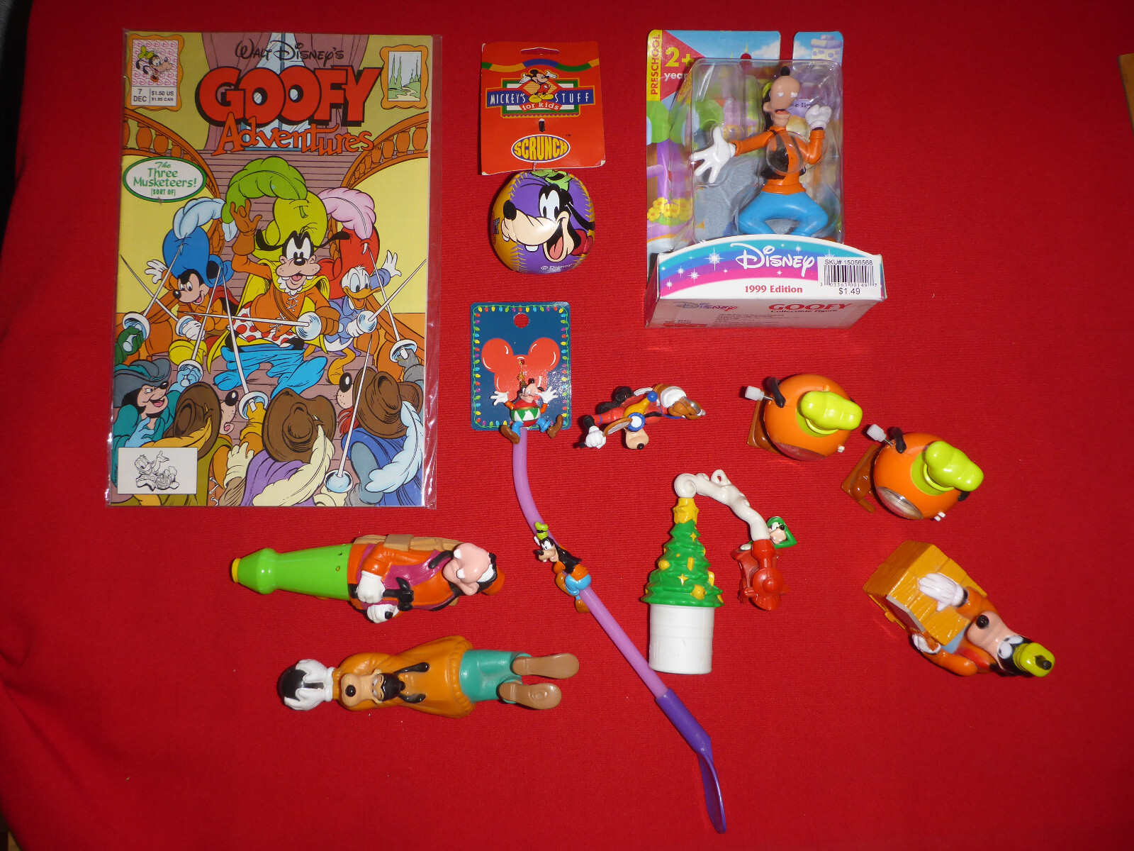 11 pc Lot Disney Store Character Goofy Items Figures Comic Straw Ball ...