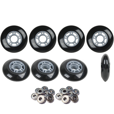 Inline Skate Wheels HILO SET 68mm 76mm 82A Black Outdoor Hockey -Abec 9 ...
