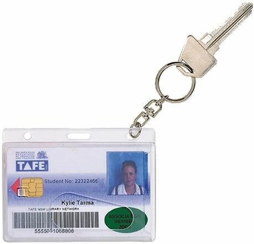 10 x Rexel Clear ID Credit Fuel Card Holder With Key Ring | eBay