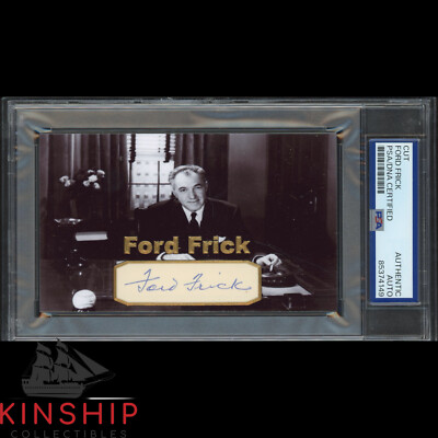 Ford Frick signed Cut 3x5 Custom Card PSA DNA Slab Baseball HOF Auto ...
