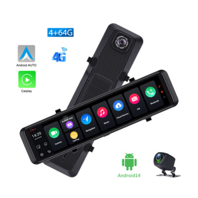 12" HD Touch Ips 4G WIFI Car DVR Camera Android Dash Cam Smart Rearview ...