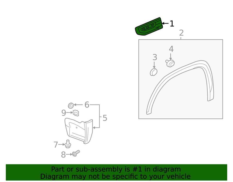 Genuine GM Black Front Driver Side Fender Ornamentation Vent 84431310 ...