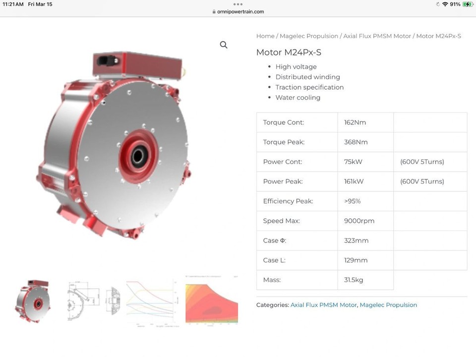 2 MAGELEC PROPULSION M24P4-D-19 Axial Flux Motors | Drivetrain Motor