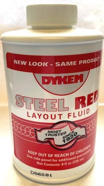 Dykem Steel Red Layout Fluid 8oz Bottle With Brush Cap P/n 80496 for ...