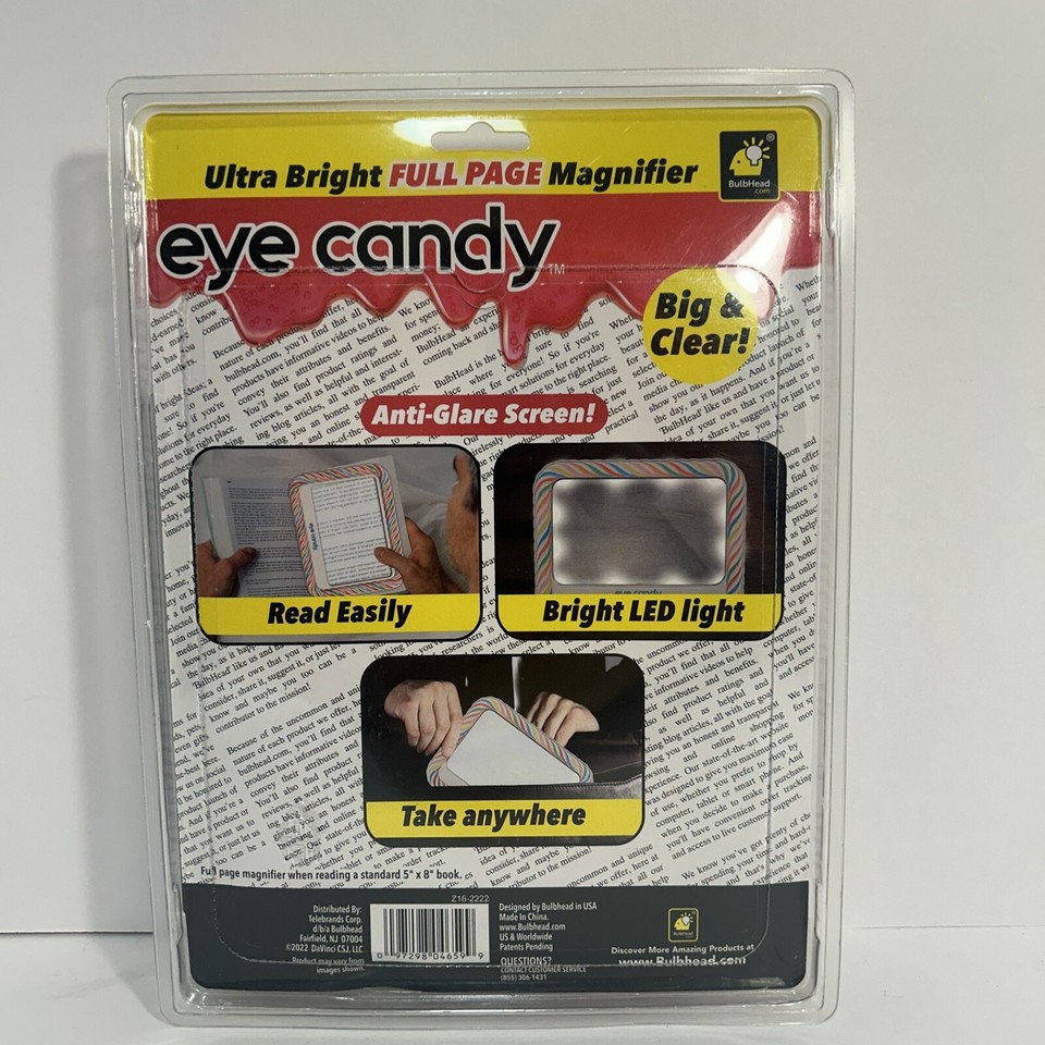 Eye Candy Ultra-Bright Full-Page Magnifier, As Seen On TV, Magnifies Up ...